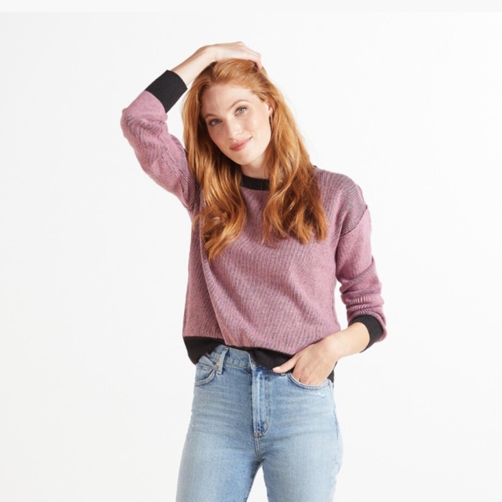 Roan + Ryan Evereve Black/Lilac Harper Pullover Strip… - Gem